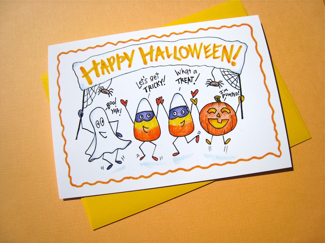 Funny Halloween Card | Candy Corn Card | Pumpkin Card | Trick or Treat ...