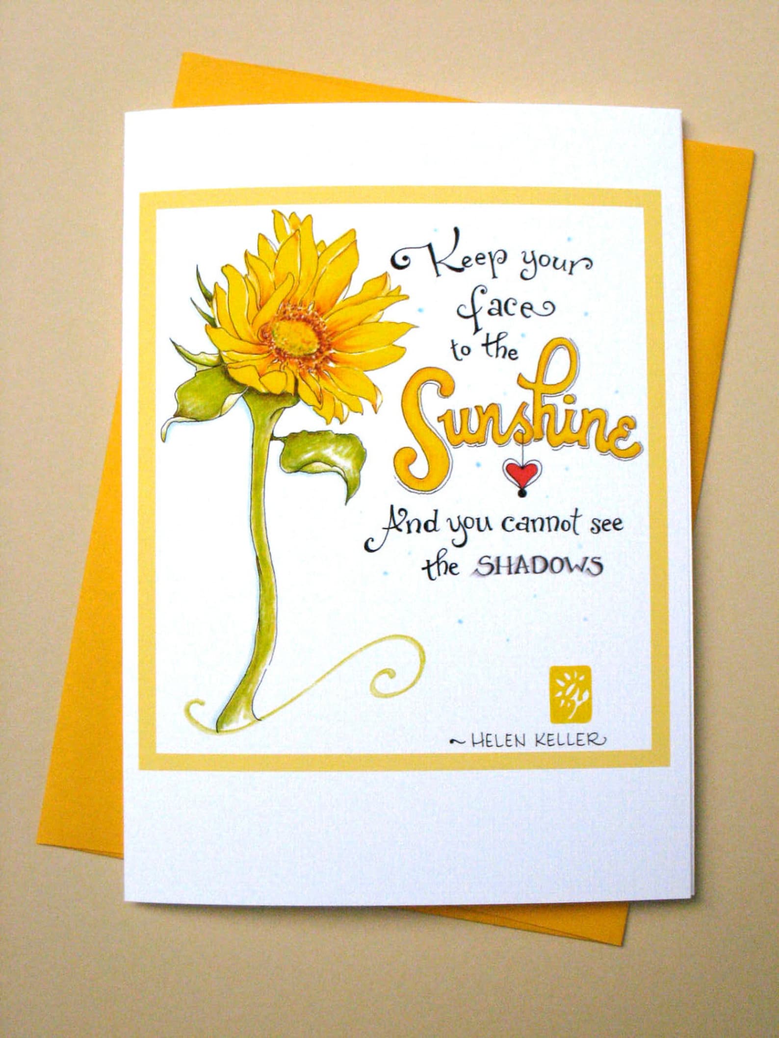 Sunflower Encouragement Card - Sympathy Card - Get Well Card - Sunshine ...