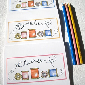 Personalized Sewing Stationery - Custom Sewing Note Cards - Gift for ...