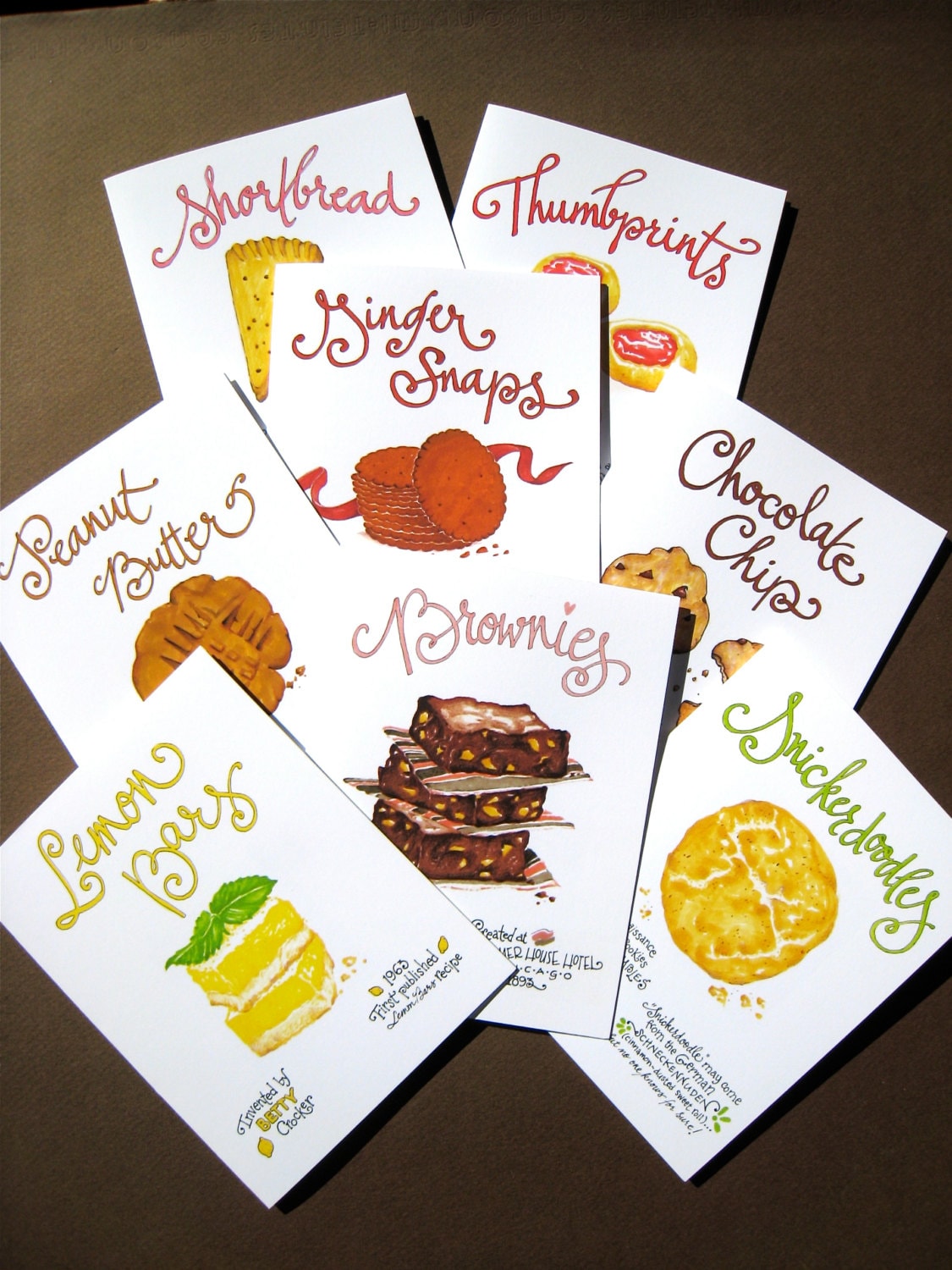 Classic Cookies Boxed Set of Cards Baking Gift Hand | Etsy