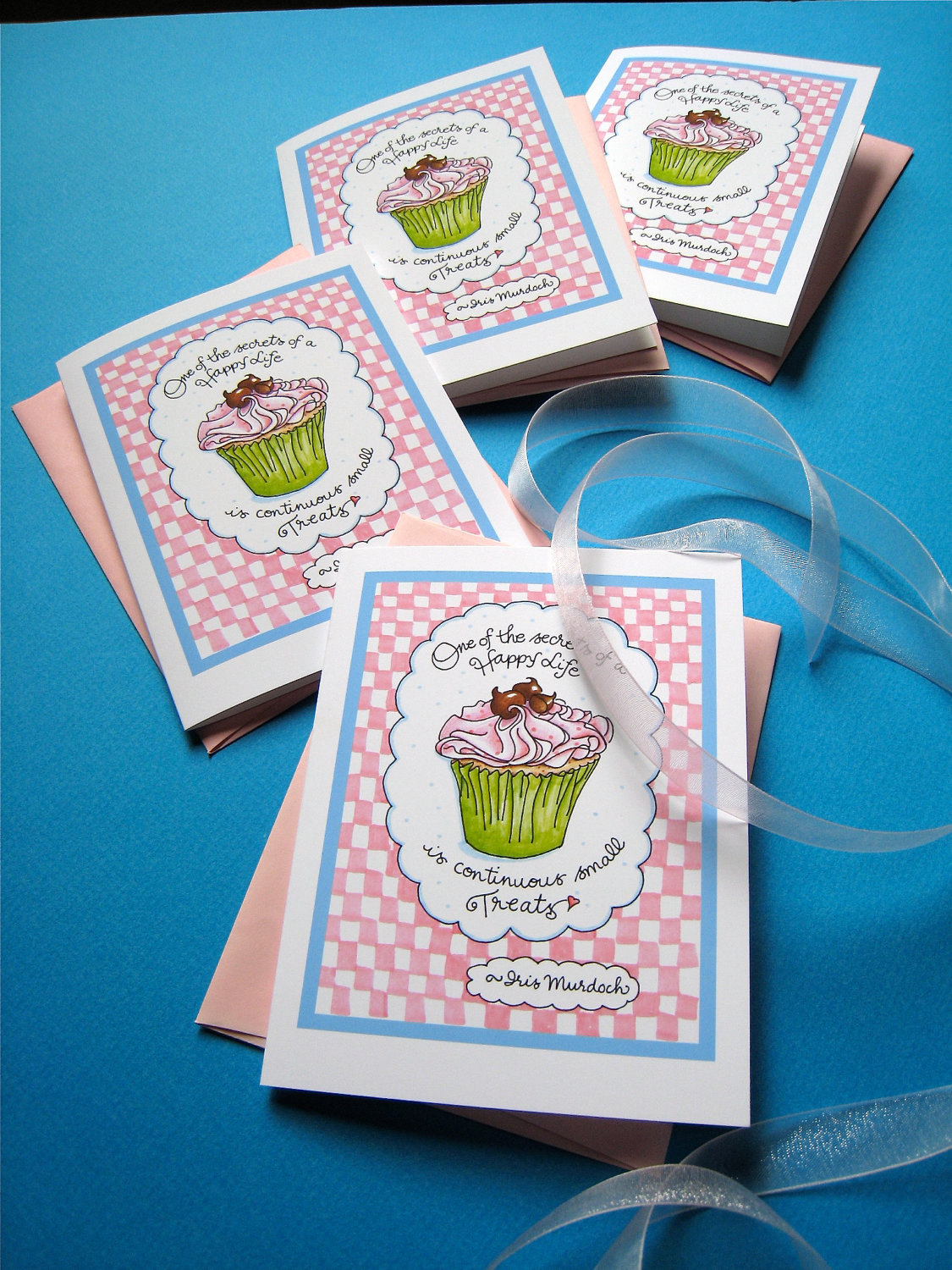 Cupcake Notes Cupcake Art Note Cards Baking Gift Gifts - Etsy