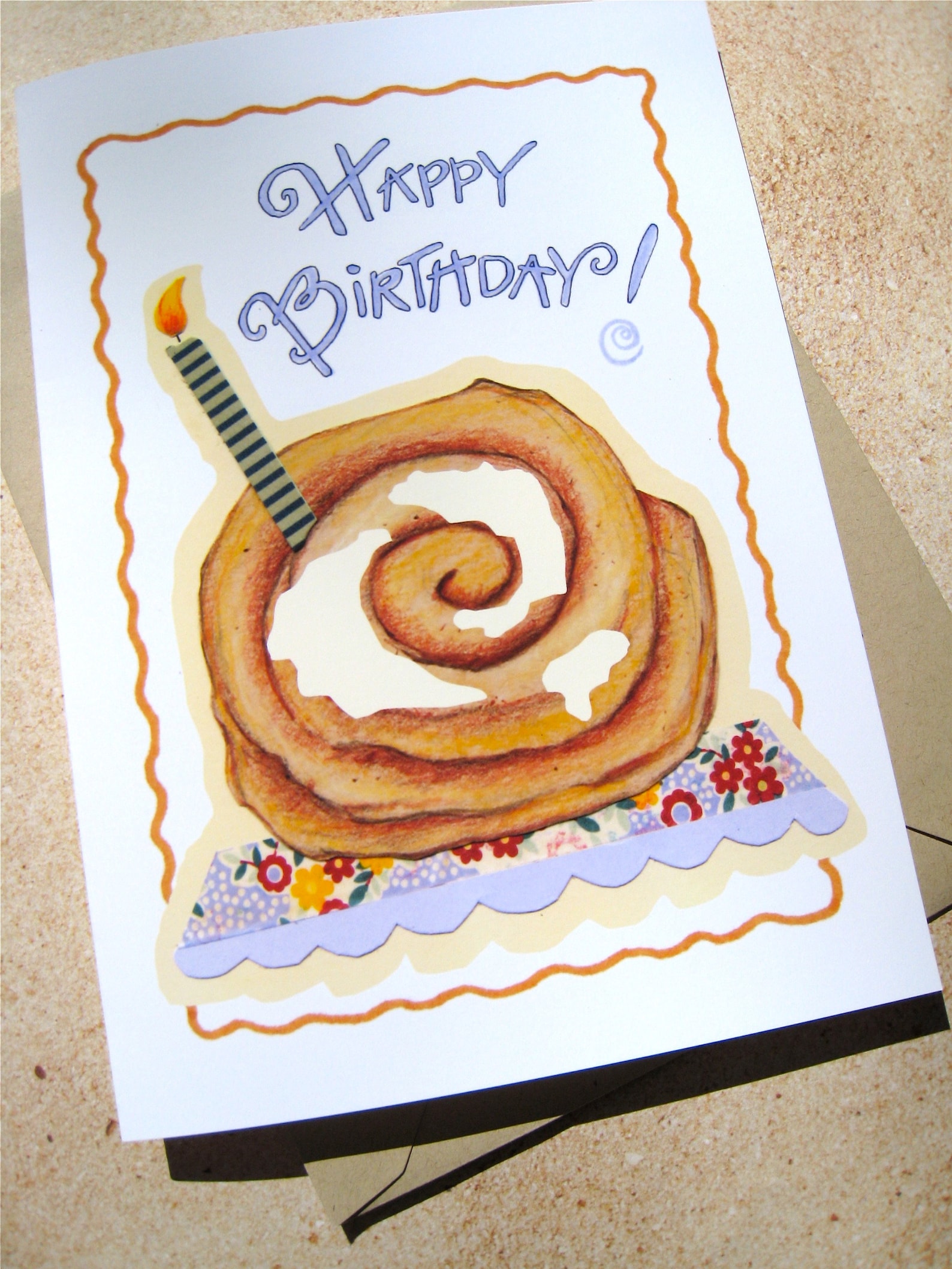 Cinnamon Roll Birthday Card Sweet Birthday Card Happy - Etsy