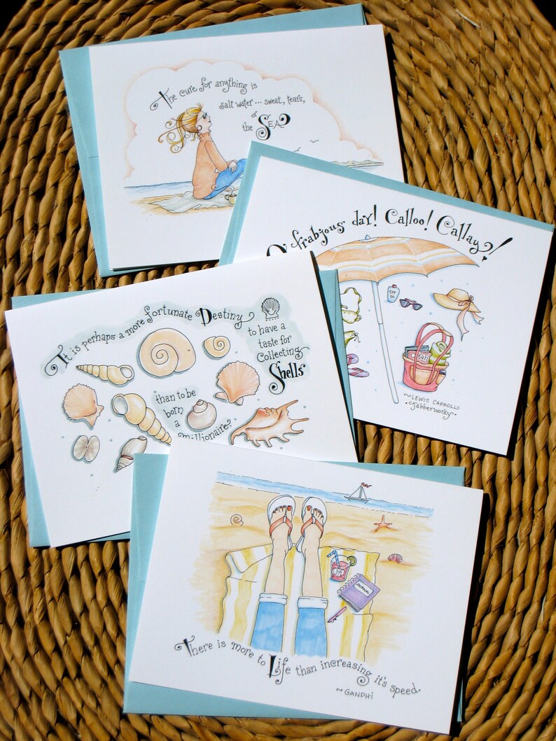Seashore Note Cards Beach Cards Gift Stationery Boxed - Etsy