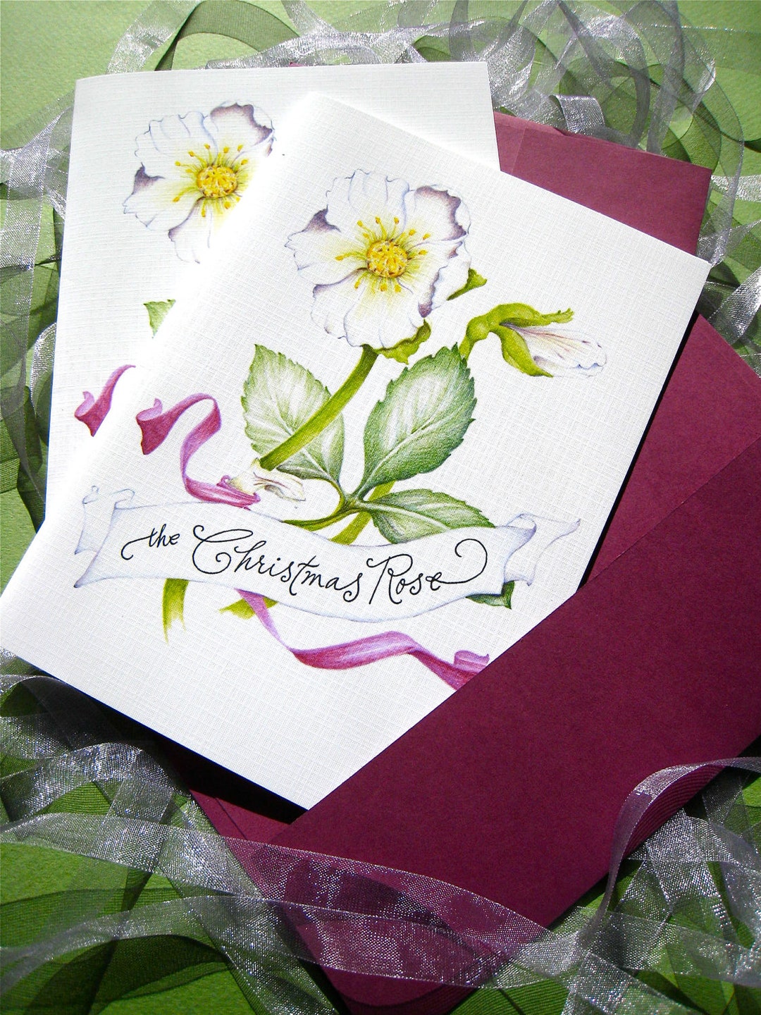 Christmas Rose Christmas Card - Religious Christmas Card - Botanical ...