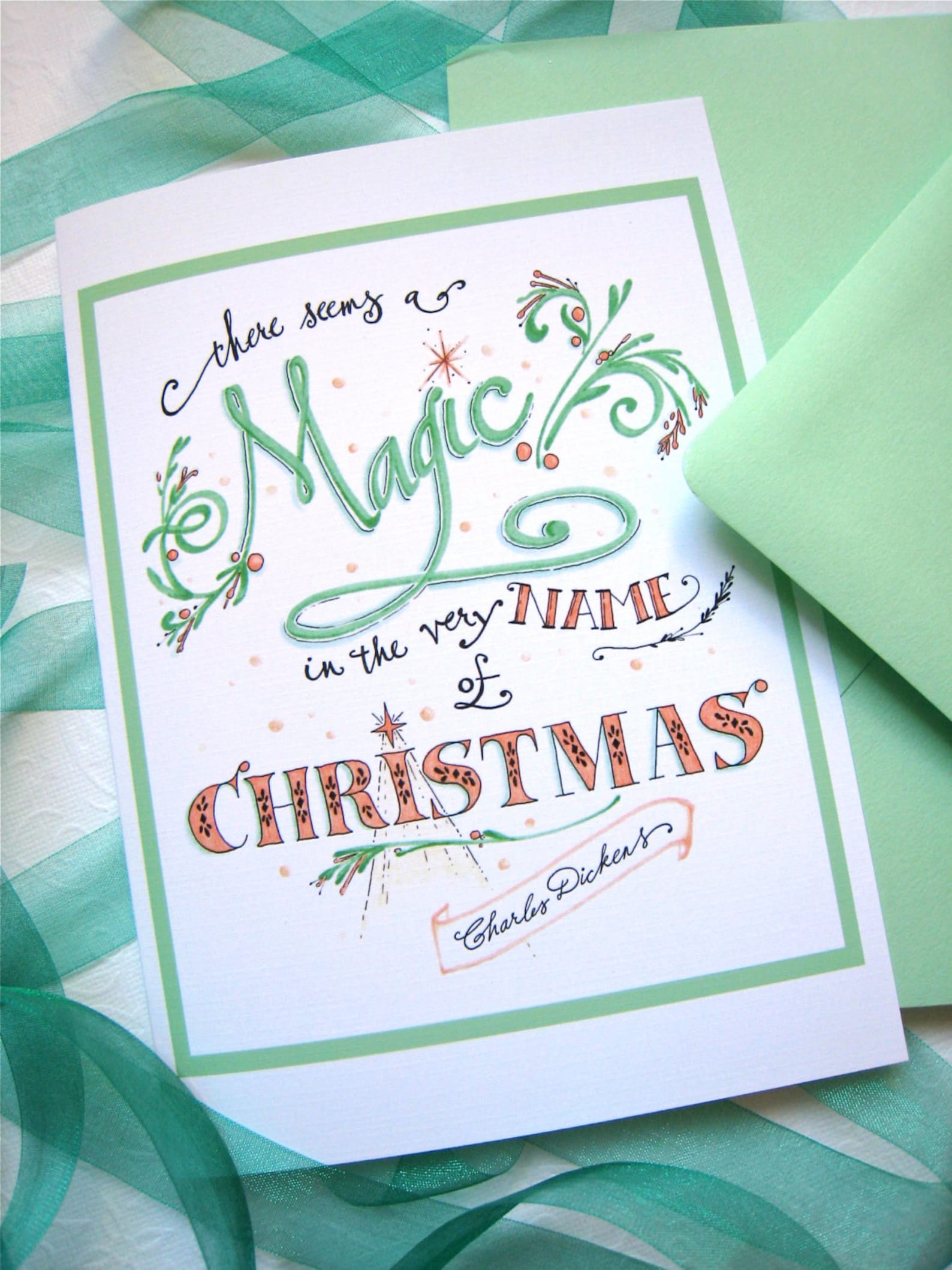 Magic Christmas Cards Literary Christmas Cards Dickens | Etsy