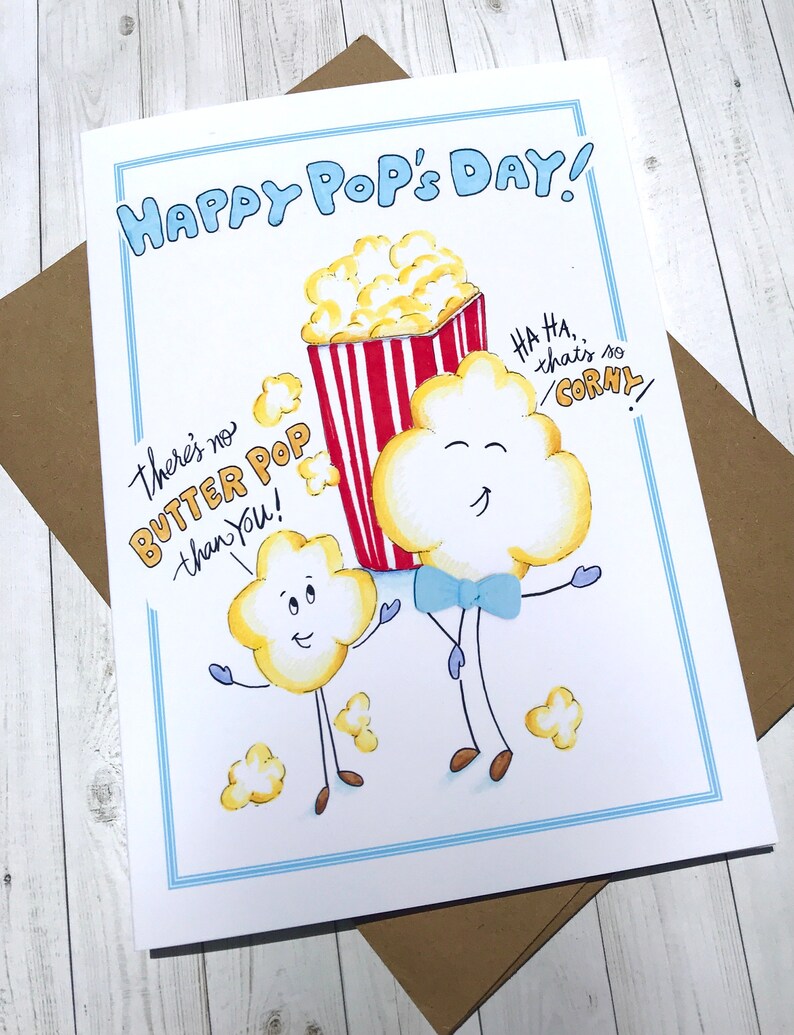 Funny Father's Day Card Popcorn Pun Dad Pun Punny - Etsy