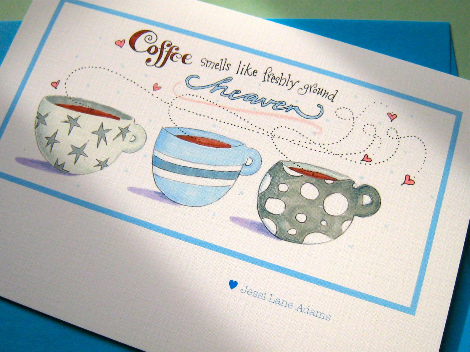 Coffee Card Coffee Gift Card Hello Thank You Card - Etsy