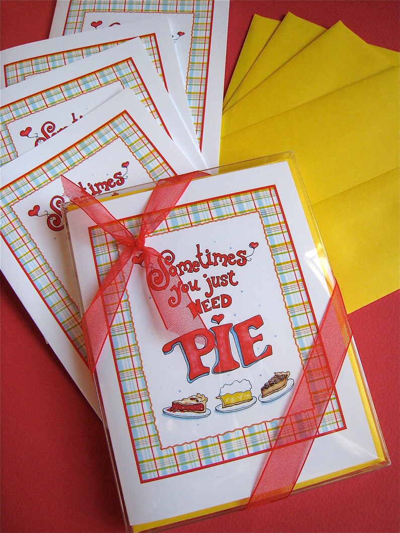 Pie Note Cards - Pie Lover Gift - Gift Stationery - Kitchen Stationery ...