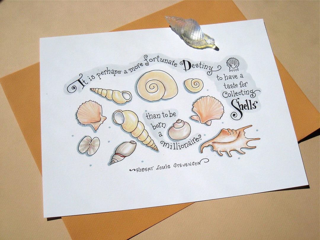 Shells Art - Nature Quote Print - Beach Decor - Literary Quote - Robert ...