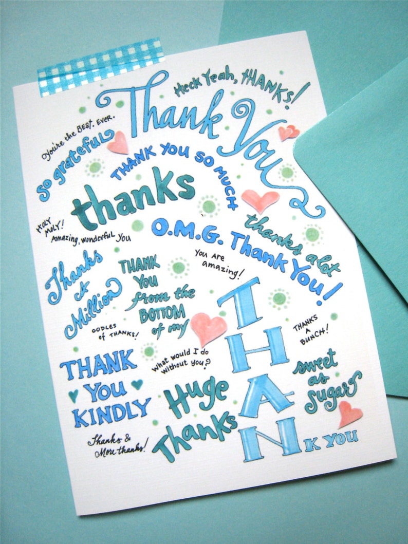 Funny Thank You Card Thanks OMG Thank You | Etsy