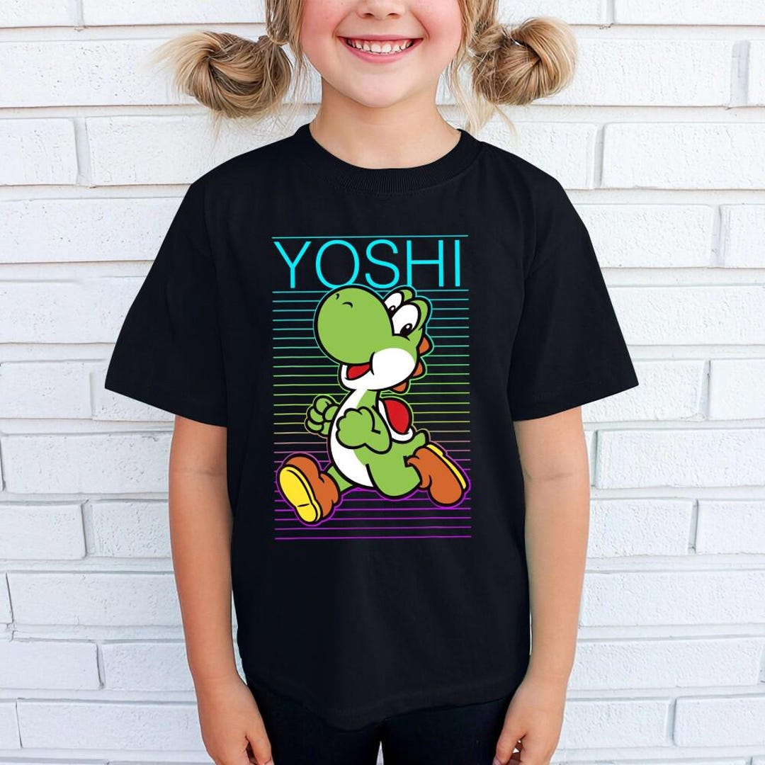 Super Mario Yoshi Retro Gradient Fade Poster Shirt, Funny Yoshi Shirt ...
