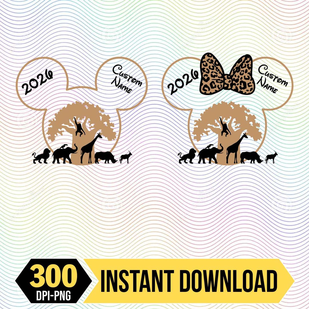 Personalisierte Tierkönigreich 2026 PNG | Disney world Tierreich Reise ...