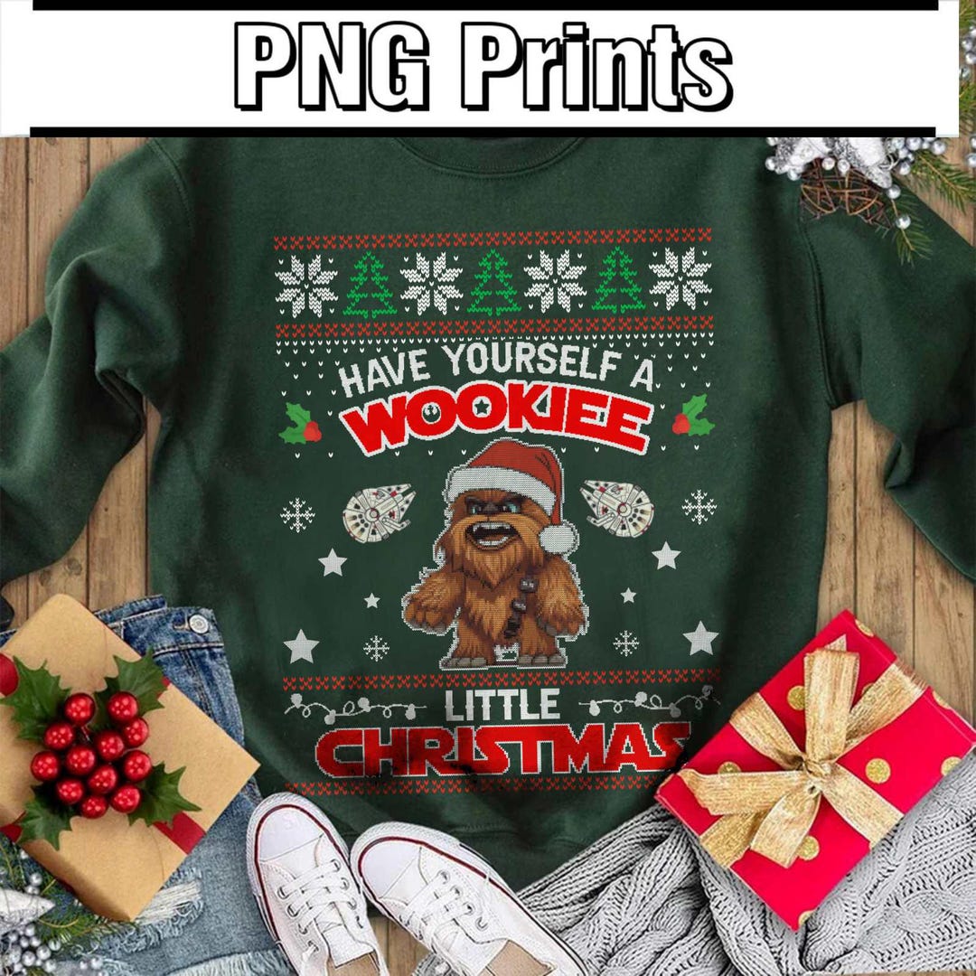 Chewbacca Ugly Christmas Starwars PNG, Make Yourself A Wookie Little ...