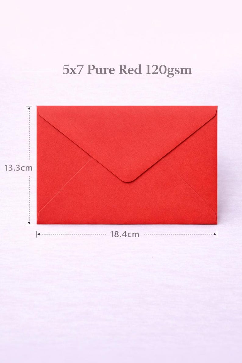 Pure Red 5x7 Envelopes | 120gsm Paper for Invitations - Etsy UK