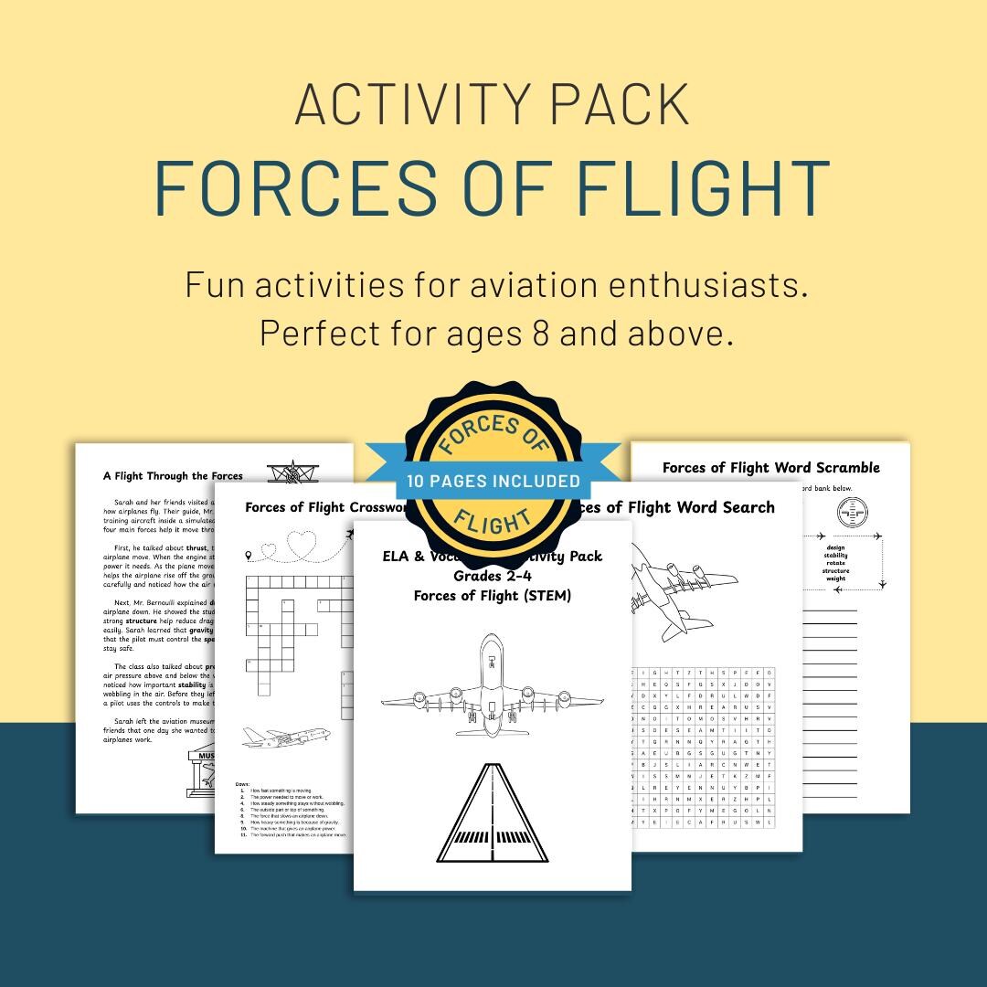 Forces of Flight STEM ELA & Vocabulary Activity Pack - Etsy