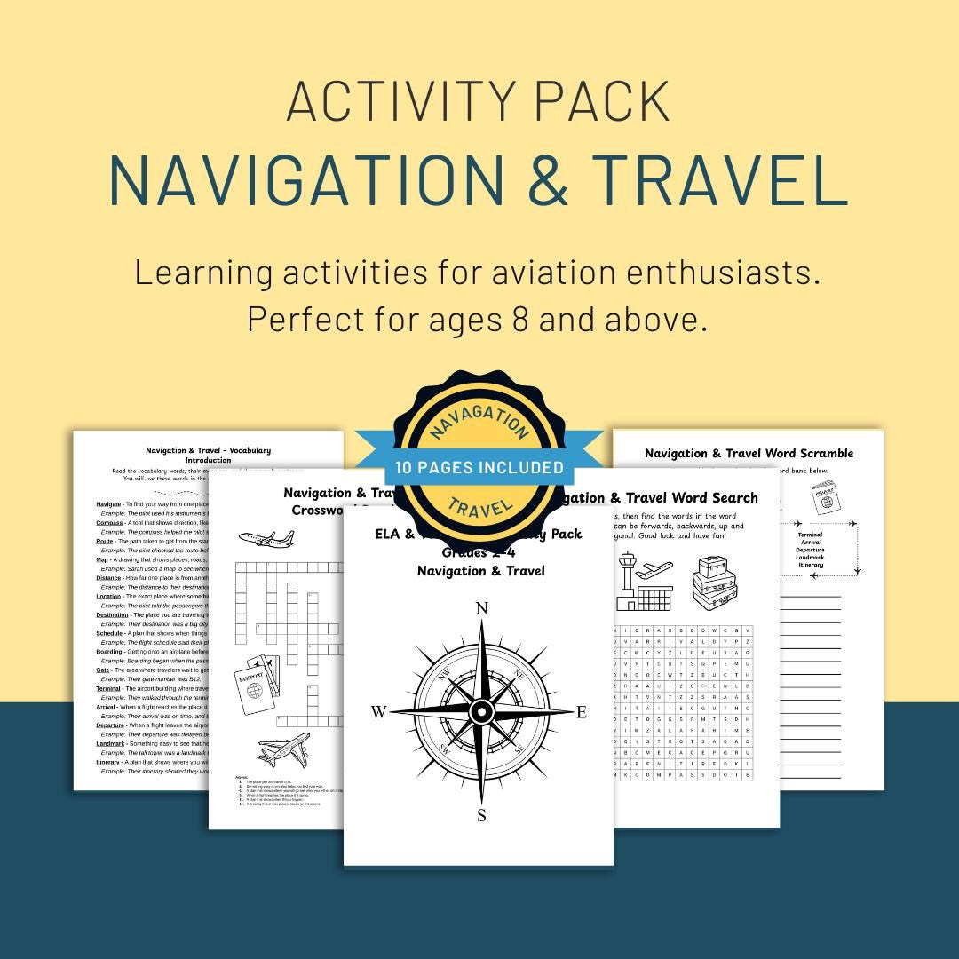 Navigation & Travel Activity Pack - Etsy