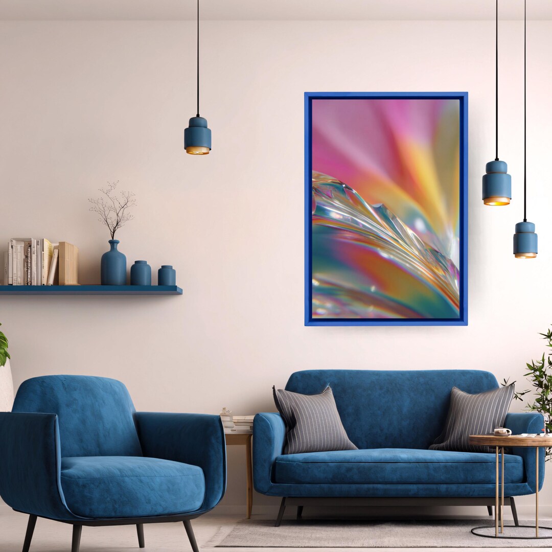 Rainbow Gradient Glass Texture Art – Modern Abstract Canvas - Etsy