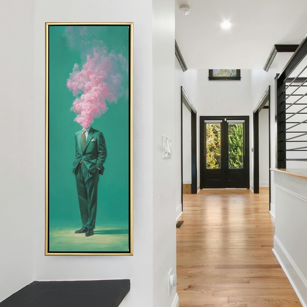 Pink Smoke Head Canvas – Surreal Alex Ross Style Framed Art - Etsy