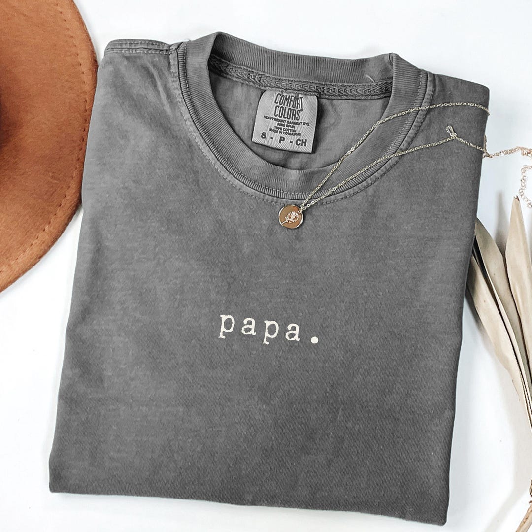 Papa Shirt Comfort Colors – Minimal Papa Tee – Vintage Papa Shirt ...