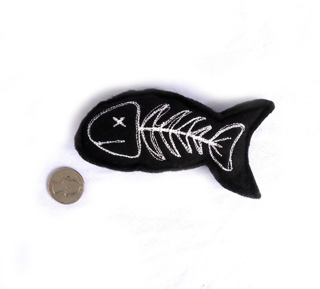 Fish Bones Catnip Toy Black - Etsy