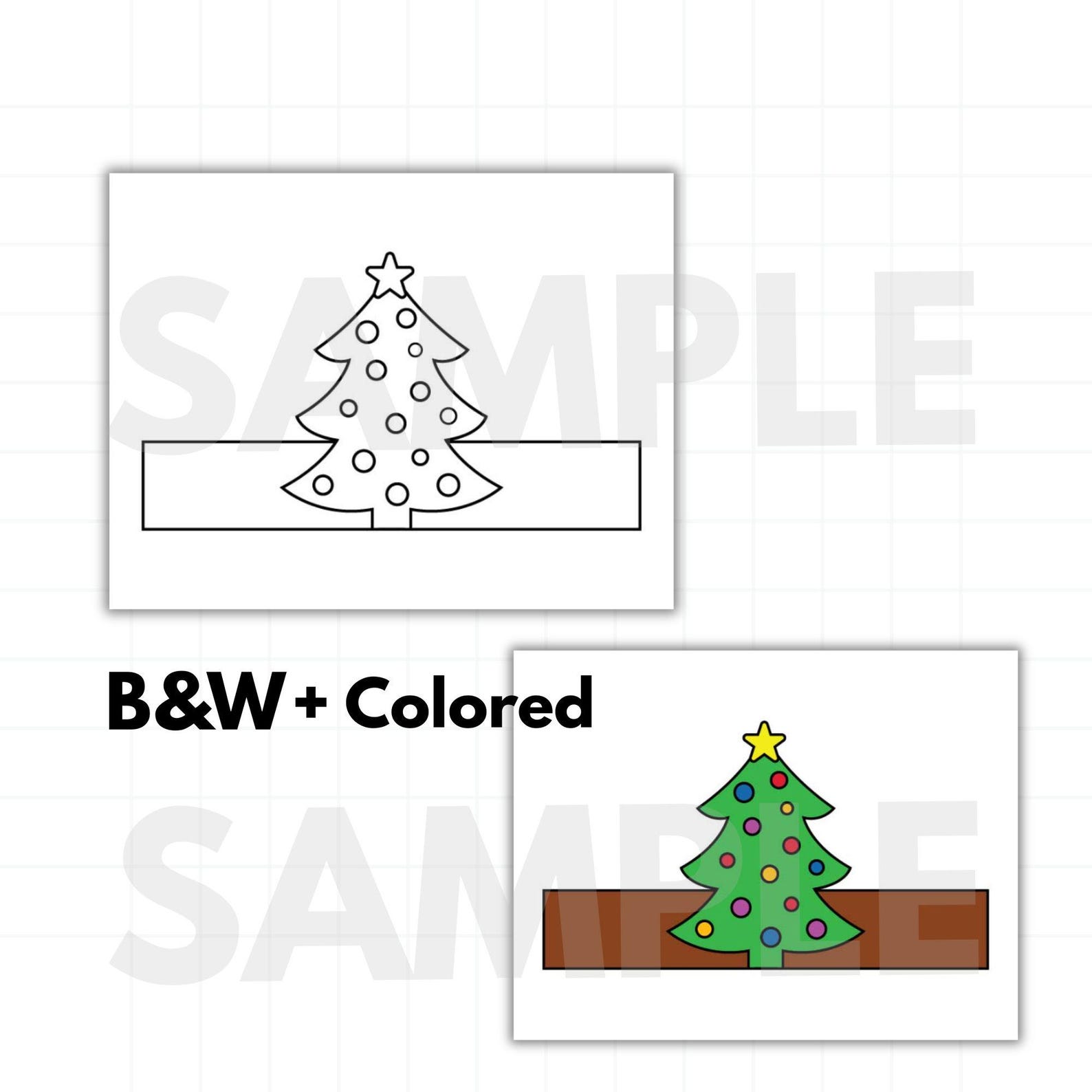 Christmas Tree Crown Printable | Kids Holiday Headband Template - Etsy