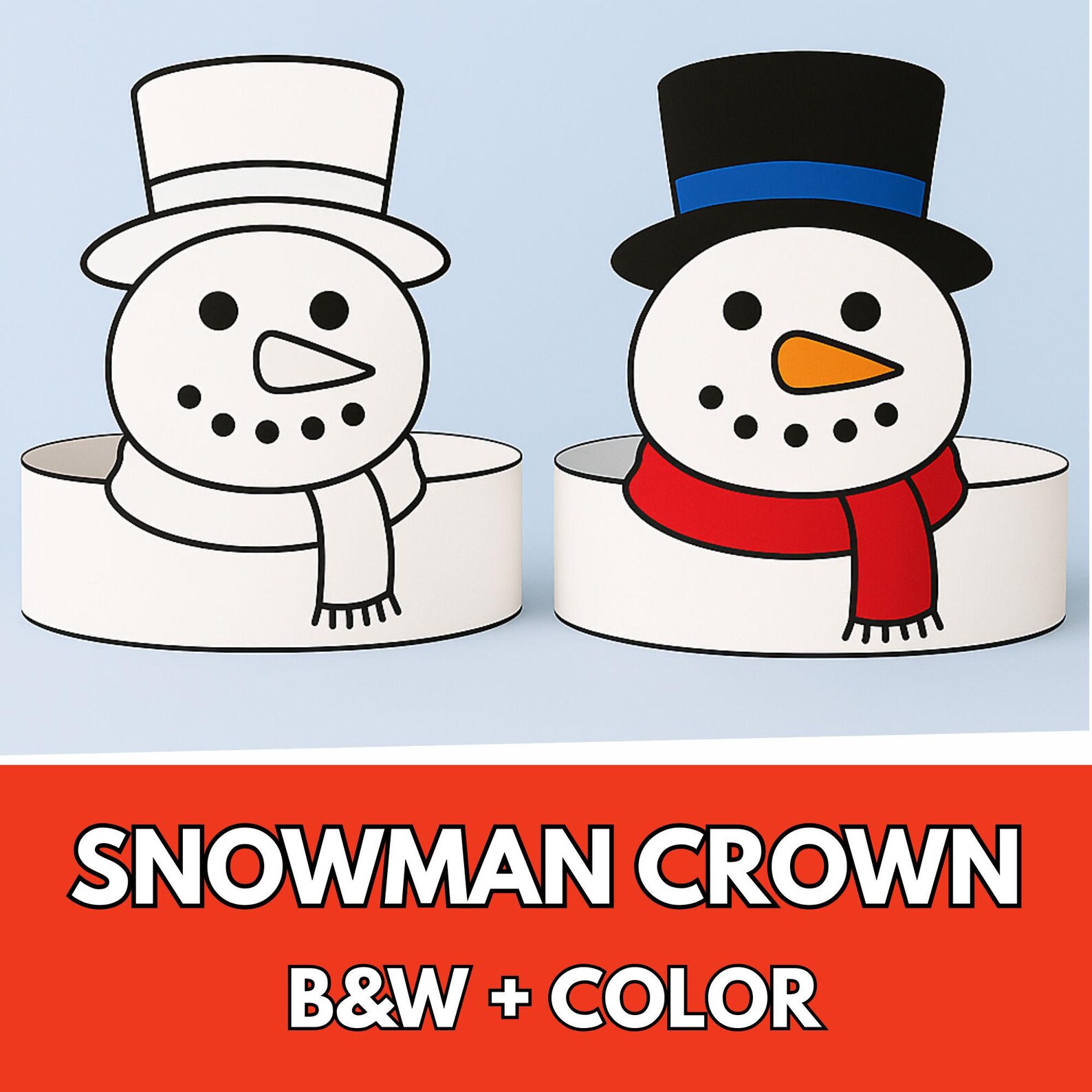 Snowman Headband Printable | Winter Craft for Kids | Christmas Crown ...