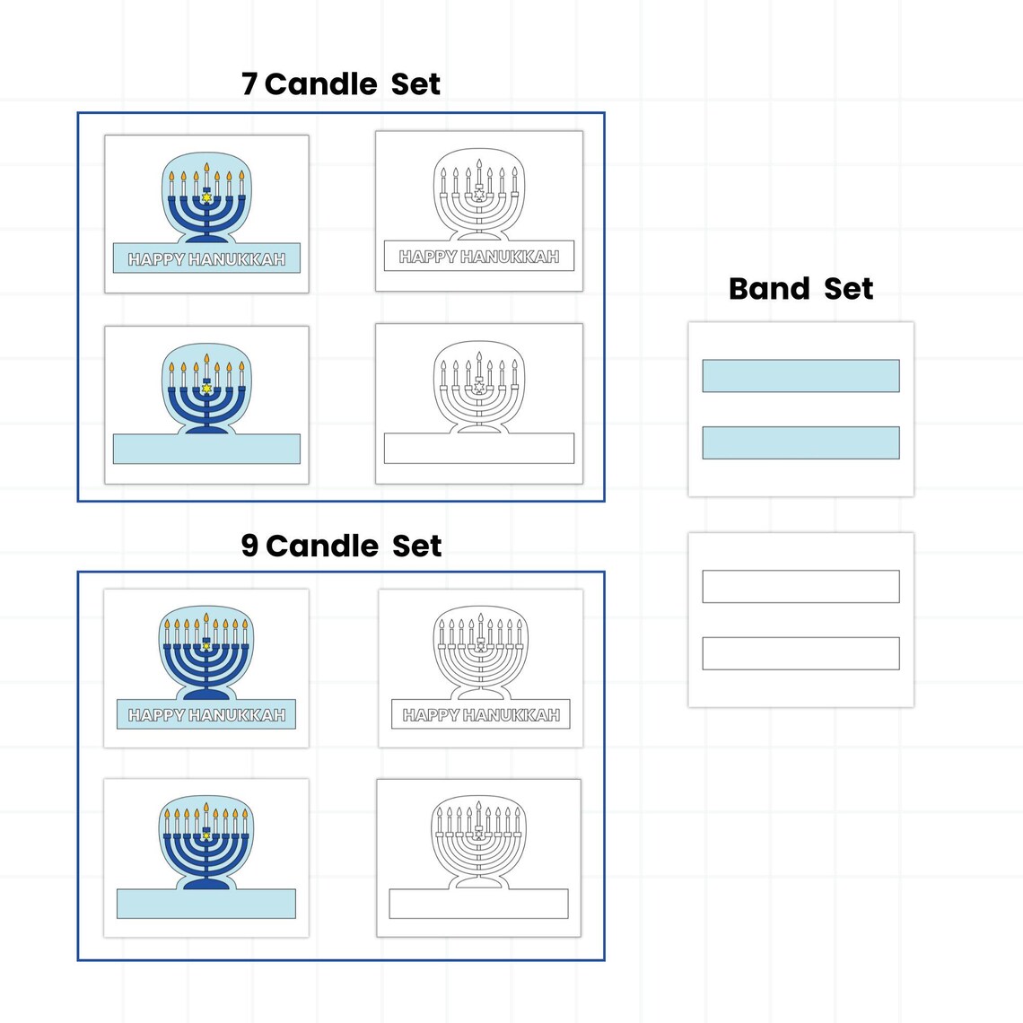Hanukkah Menorah Crown Craft for Kids | Printable Hanukkah Headband ...