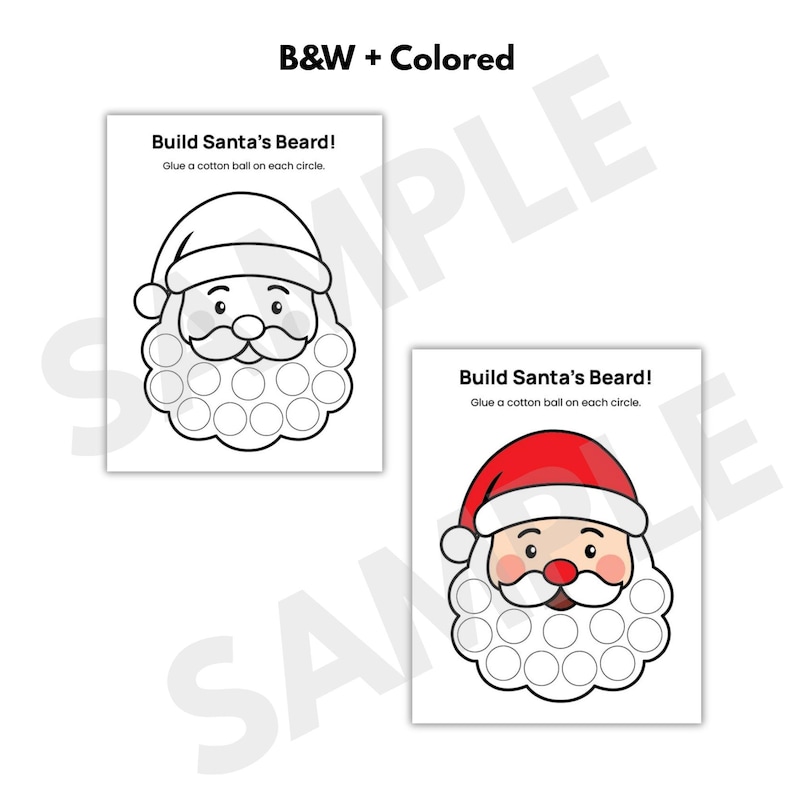Build Santa’s Beard Printable | Santa Craft for Kids | Christmas ...