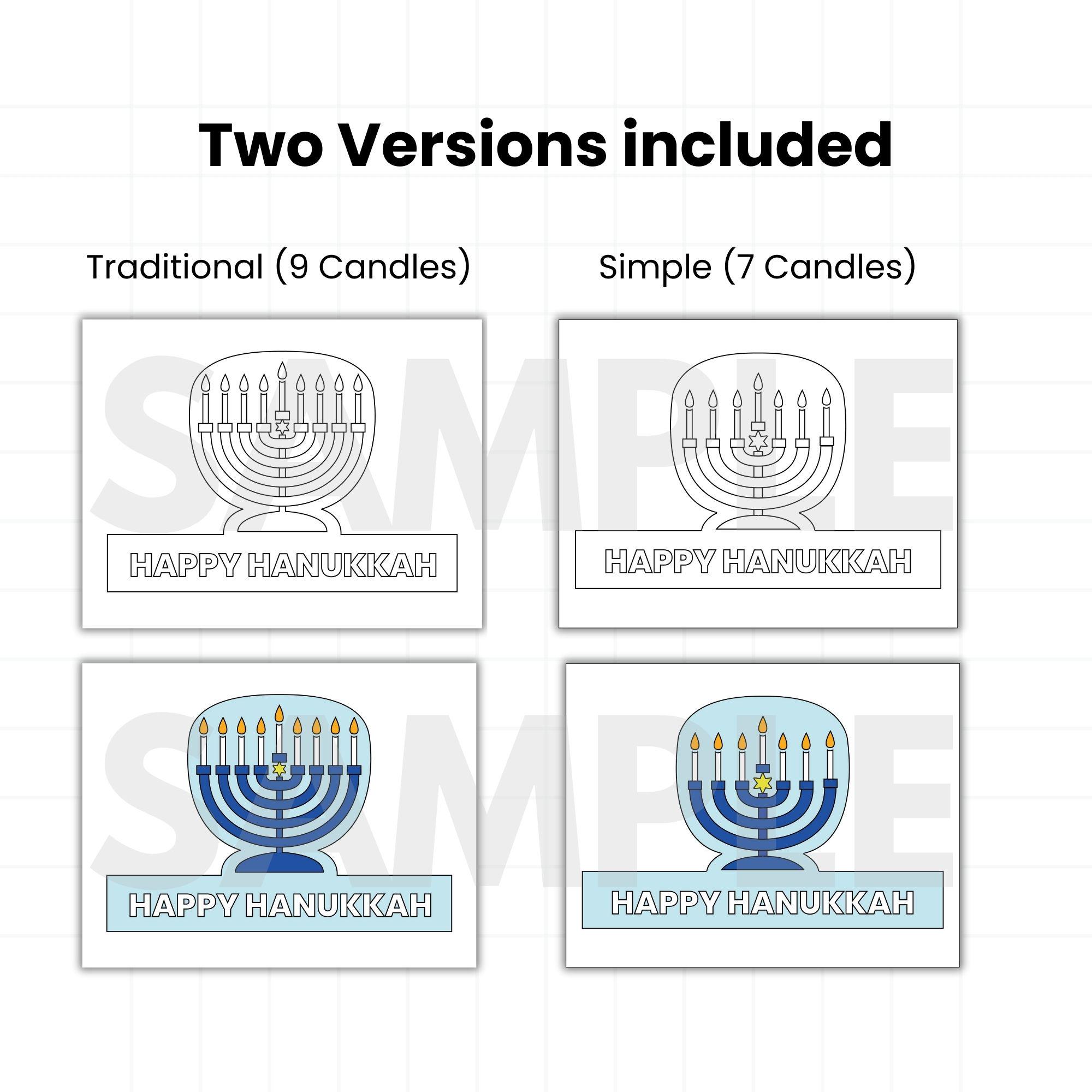 Hanukkah Menorah Crown Craft for Kids | Printable Hanukkah Headband ...