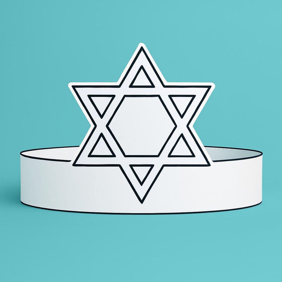 Star of David Crown Printable | Color + BW - Etsy