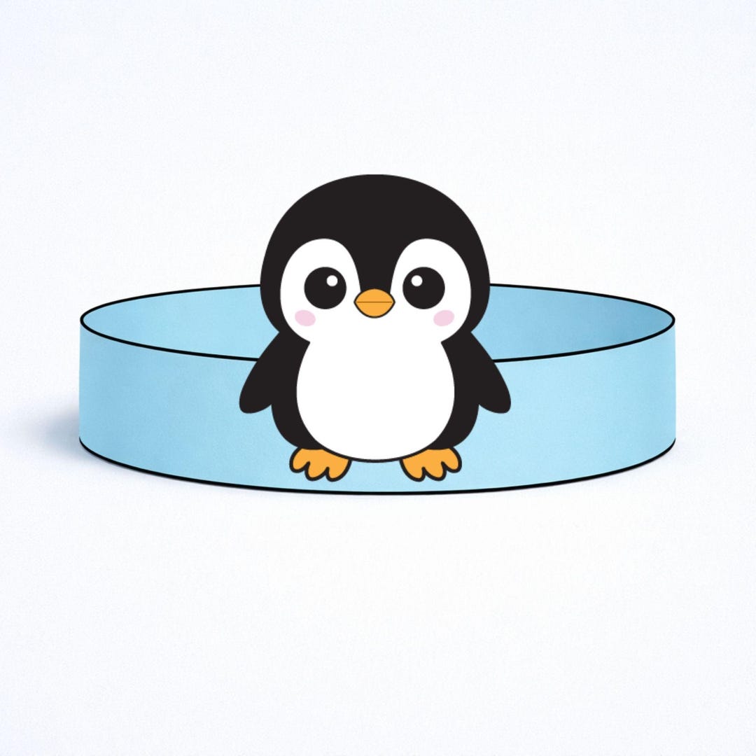 Penguin Crown Printable | Winter Animal Headband Craft for Preschool ...