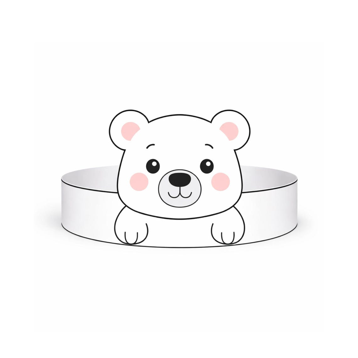 Polar Bear Crown Printable | Winter Animal Headband Craft | Color and ...