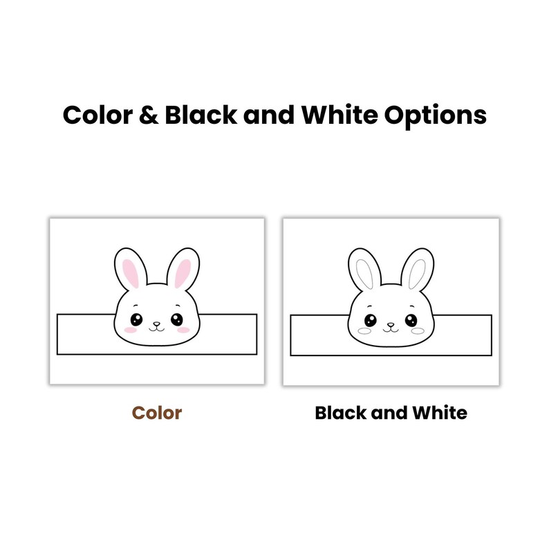 Printable Bunny Crown: Easter Headband Craft, Preschool Activity (color ...