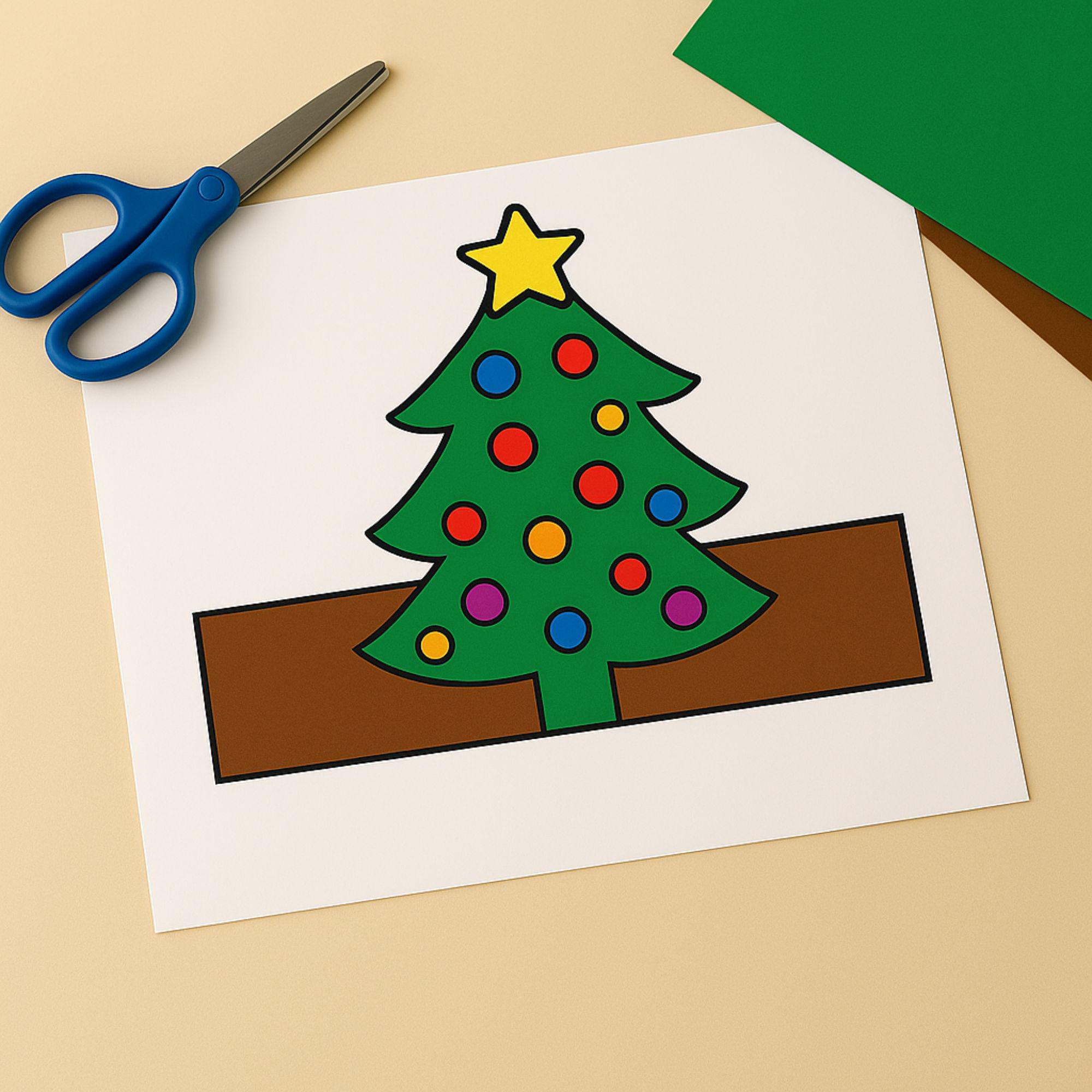 Christmas Tree Crown Printable | Kids Holiday Headband Template - Etsy