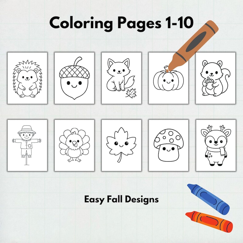 20 Fall Coloring Pages for Kids | Easy Printable Autumn Coloring Sheets ...
