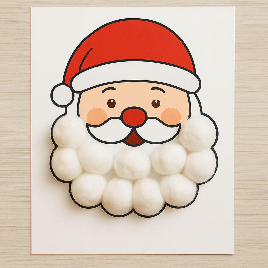 Build Santa’s Beard Printable | Santa Craft for Kids | Christmas ...