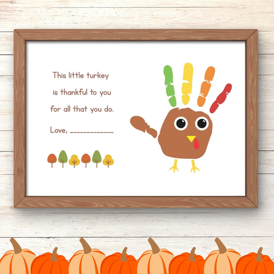Thanksgiving Handprint Turkey Printable – Poem & Craft Page for Kids ...