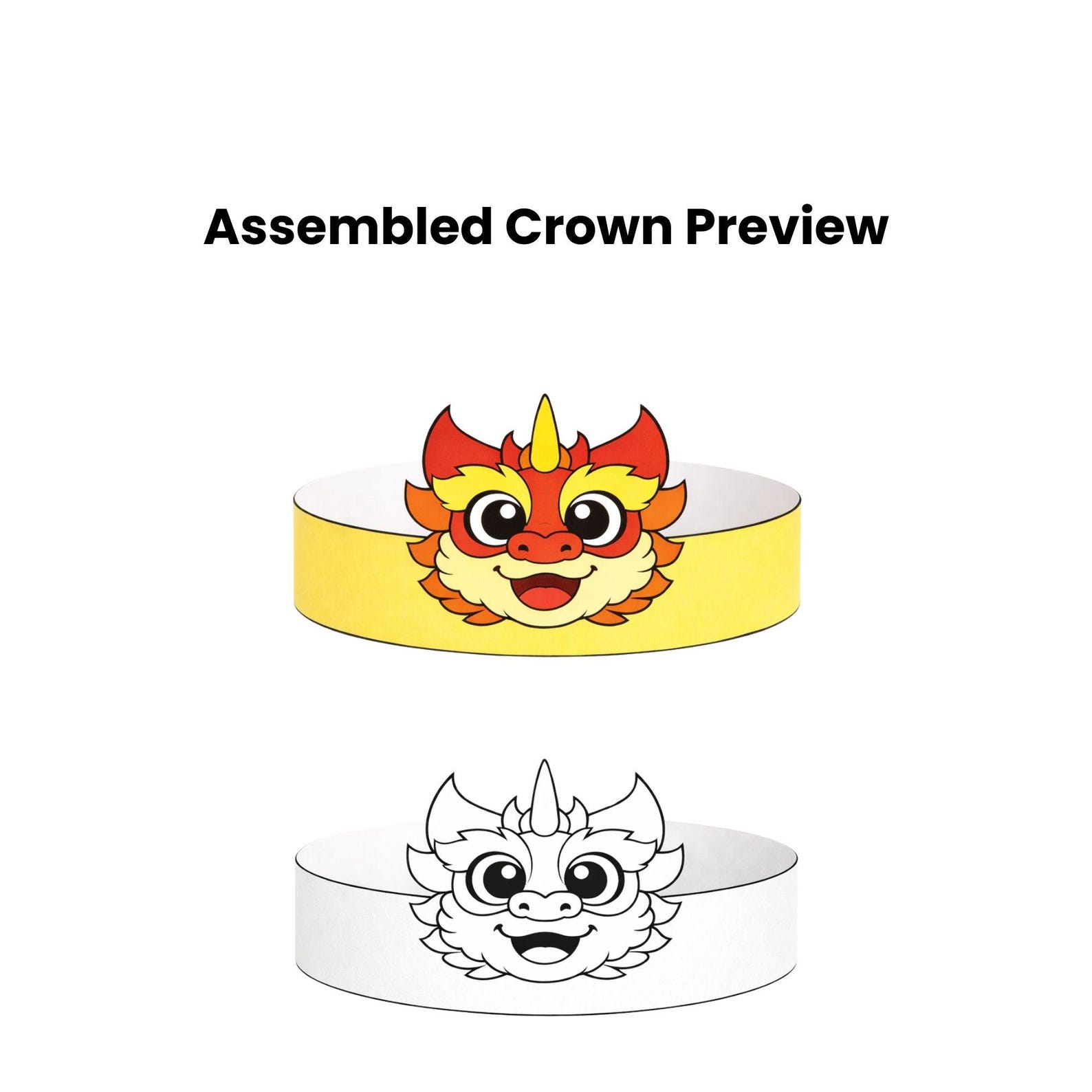 Dragon Crown Craft Printable | Lunar Festival Headband | Preschool ...