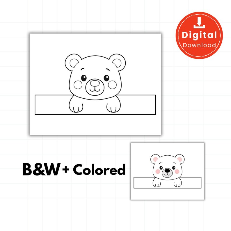 Polar Bear Crown Printable | Winter Animal Headband Craft | Color and ...