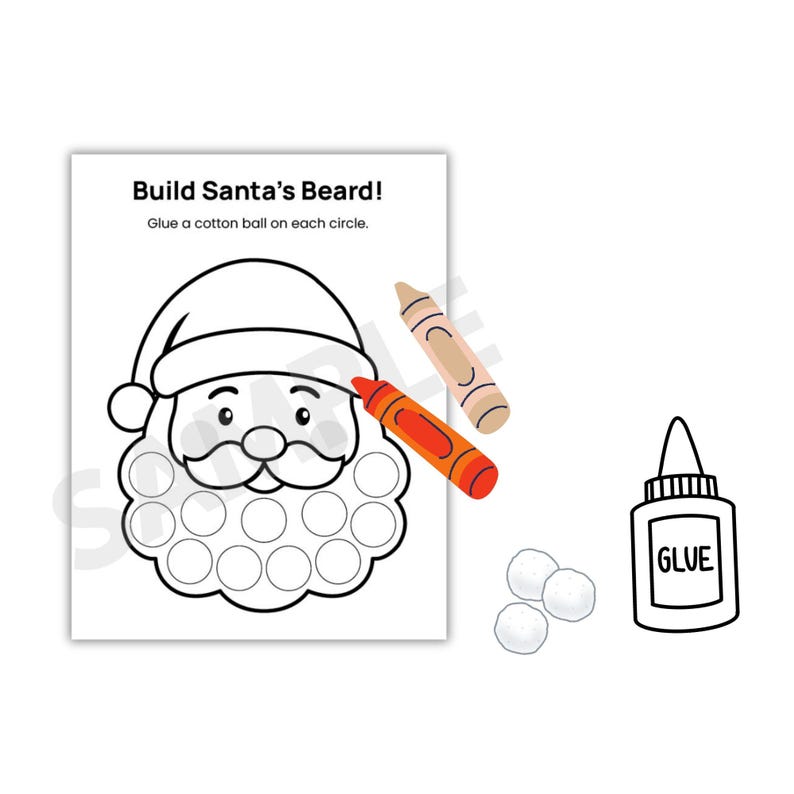 Build Santa’s Beard Printable | Santa Craft for Kids | Christmas ...
