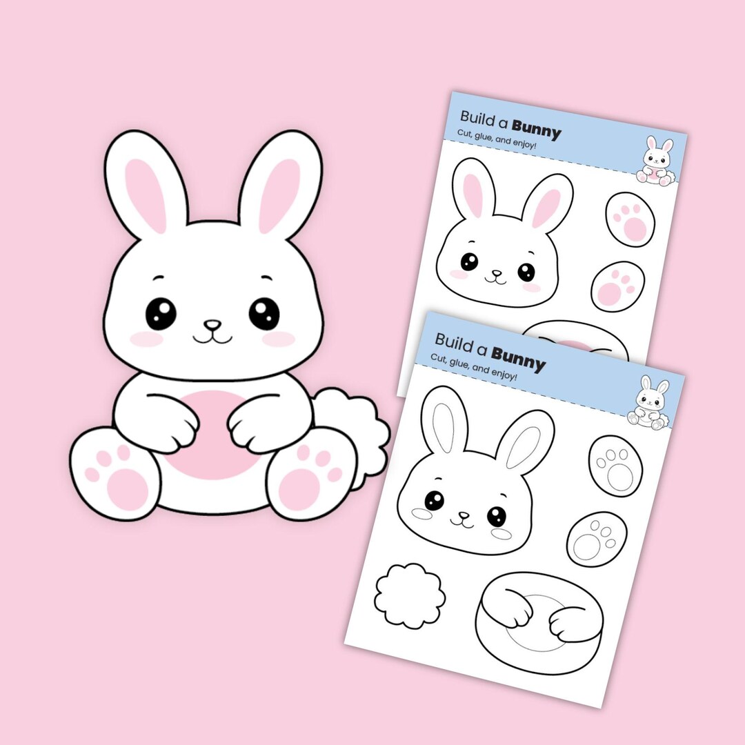 Bunny Cut and Paste Printable | Easter Preschool Activity | Color ...