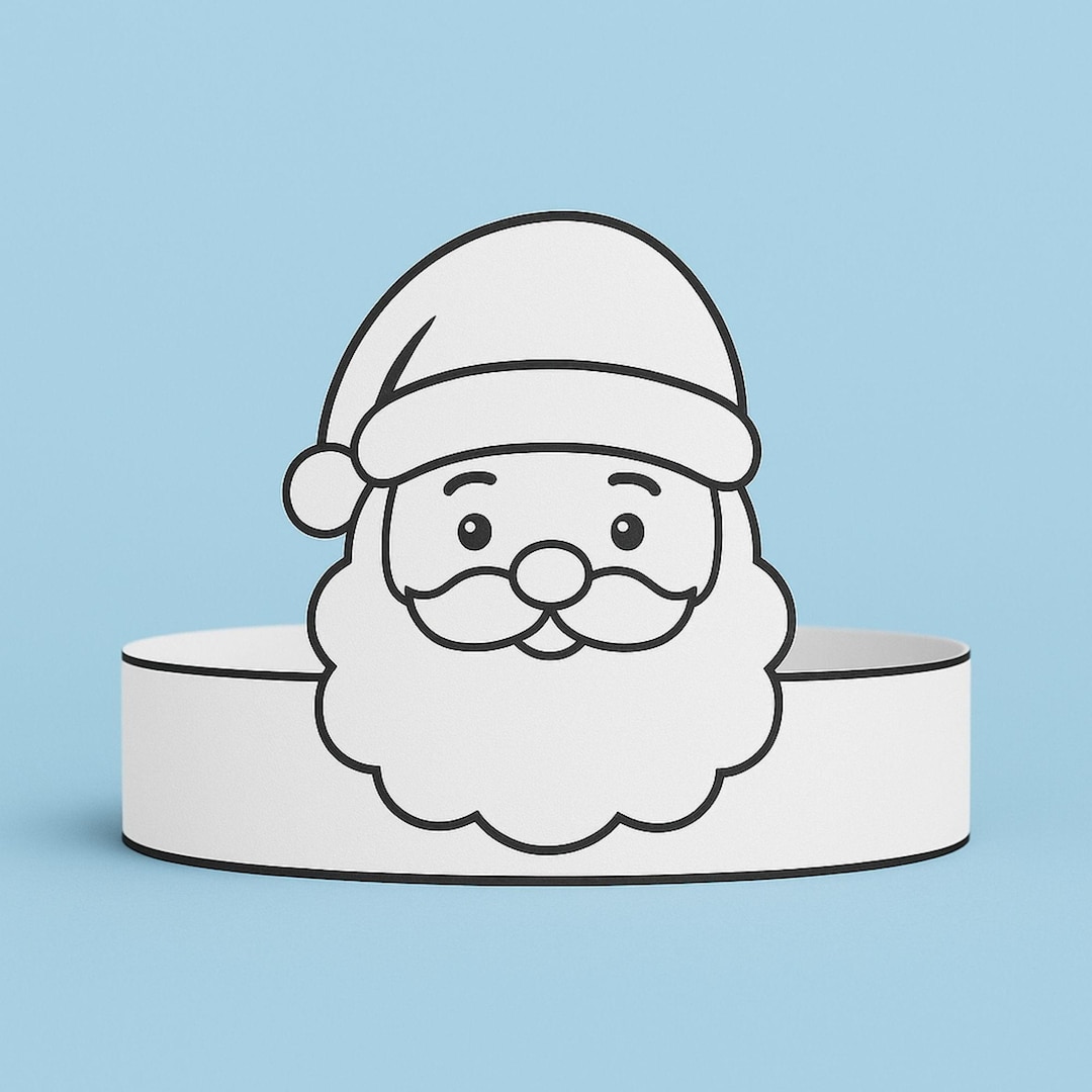 Santa Claus Headband Craft Printable | Christmas Crown Template for ...