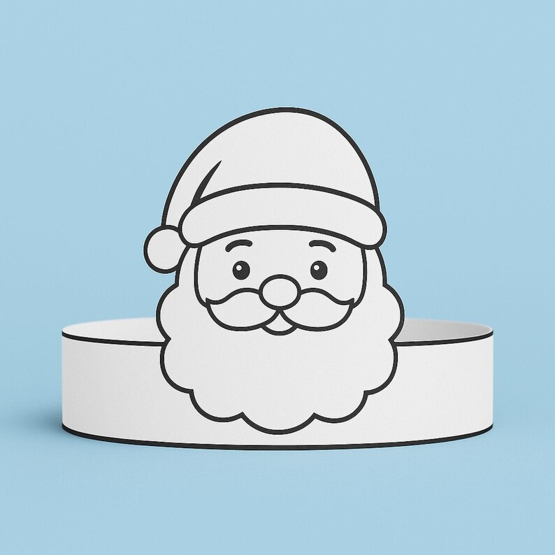 Santa Claus Headband Craft Printable | Christmas Crown Template for ...