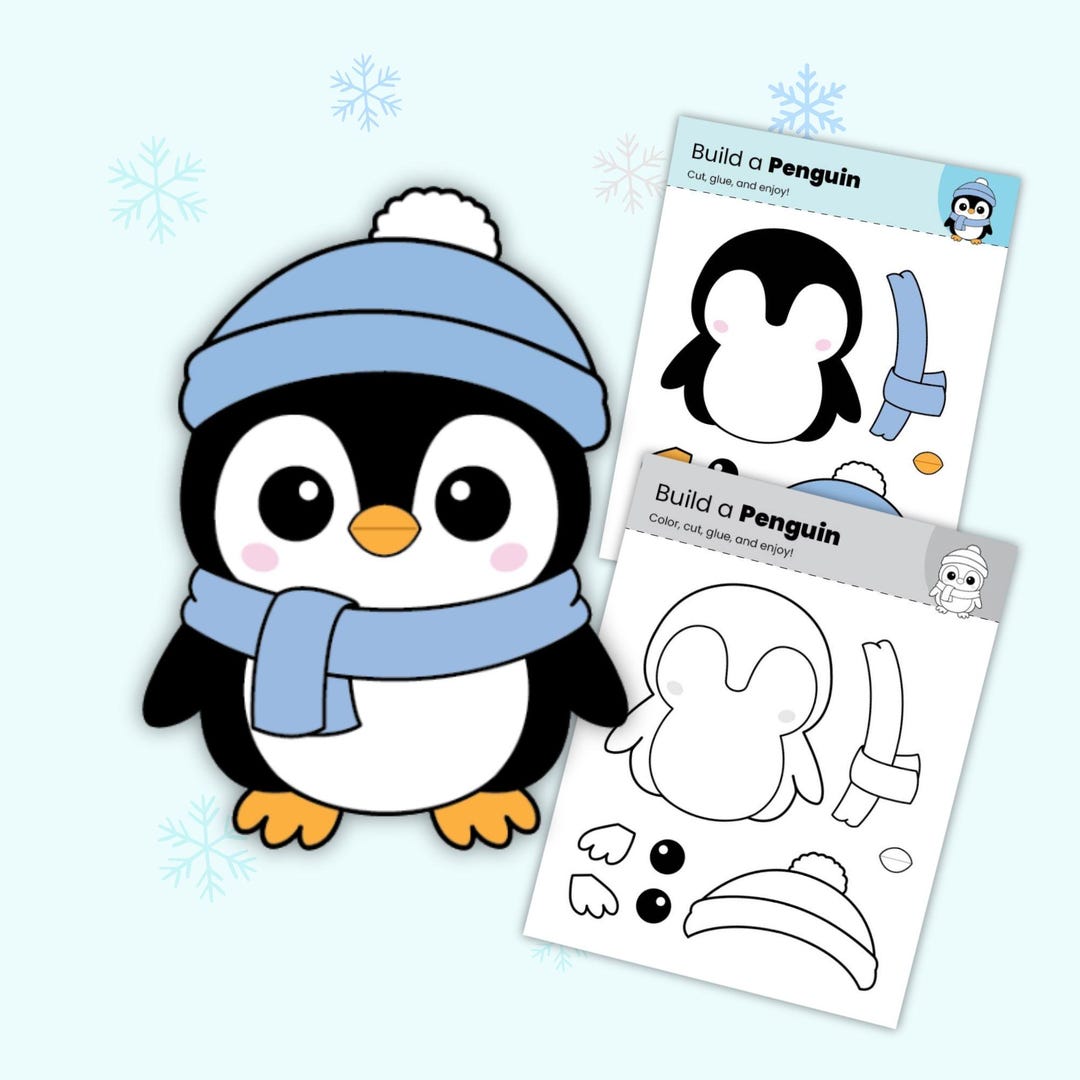 Build a Penguin Craft Printable | Winter Cut and Paste Activity for ...