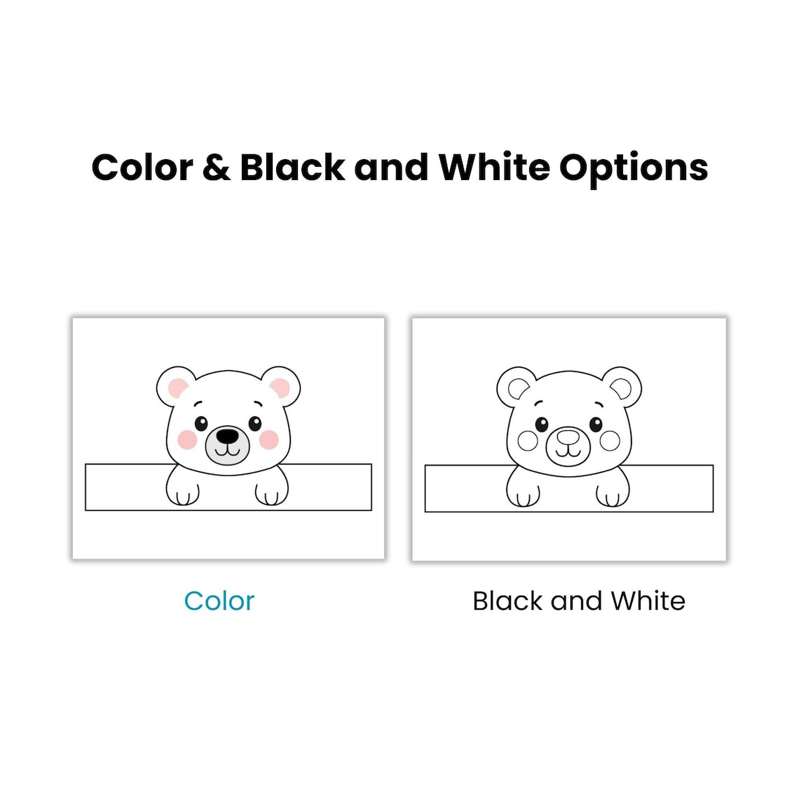Polar Bear Crown Printable | Winter Animal Headband Craft | Color and ...
