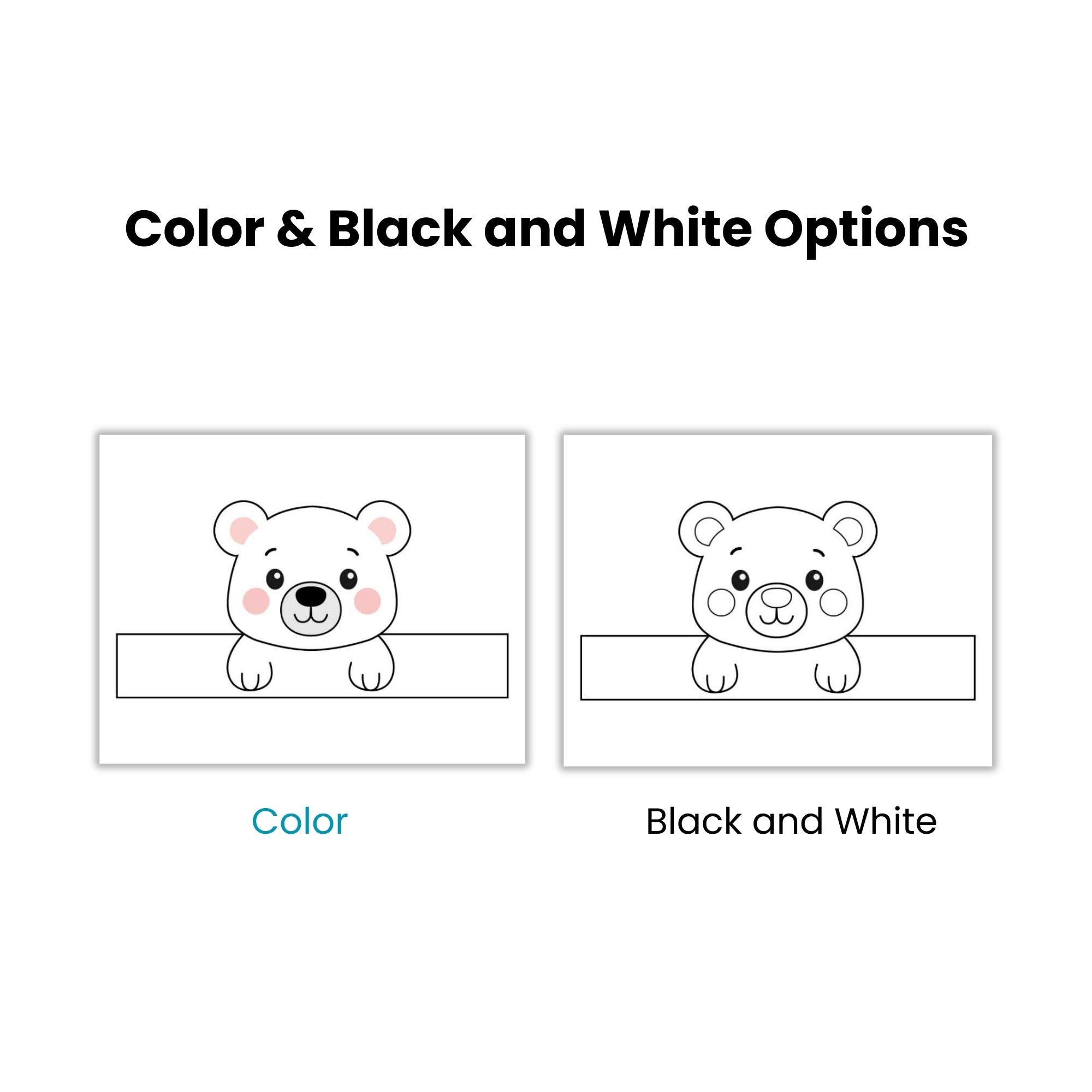 Polar Bear Crown Printable | Winter Animal Headband Craft | Color and ...
