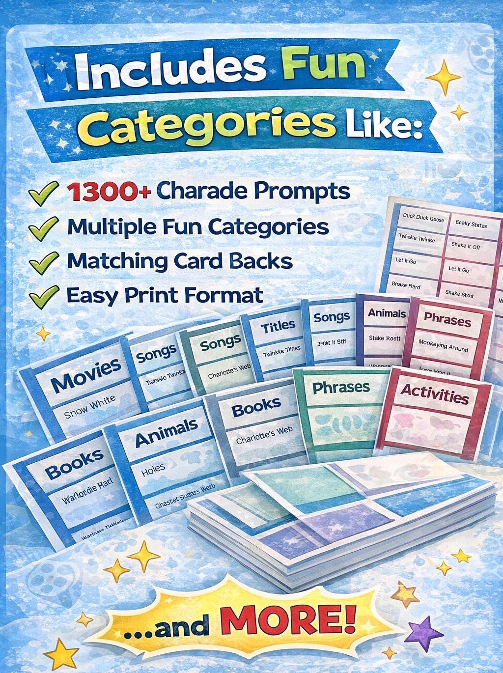 Ultimate Charades Mega Bundle | 1300+ Charades Prompts | Printable ...
