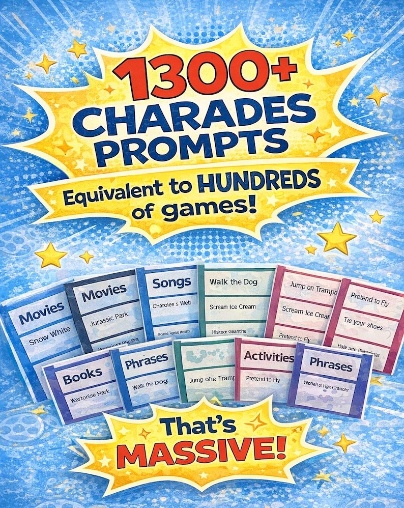Ultimate Charades Mega Bundle | 1300+ Charades Prompts | Printable ...