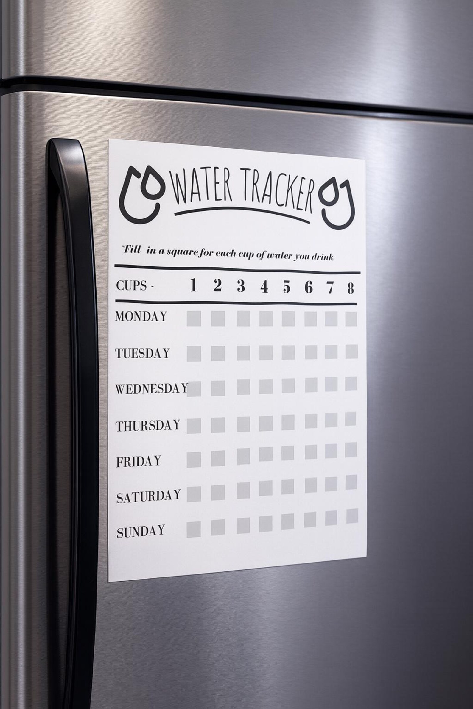 Printable Minimalistic Water Drinking Habit Tracker - Etsy