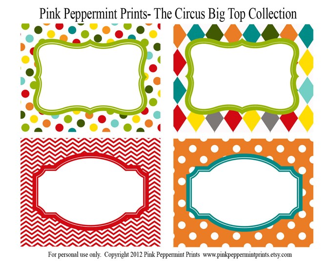NEW INSTANT D(OWNLOAD the Circus Big Top Customized Printable Party ...